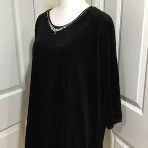 Quacker Factory | Tops | Quaker Factory Black Velour Top With ...